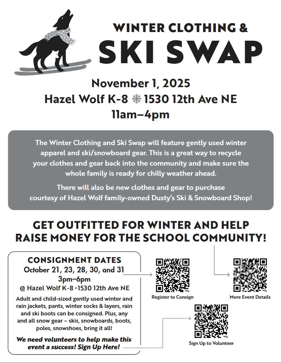 Winter Clothing & Ski Swap at Hazel Wolf K8 - Friends of Robert Eagle ...